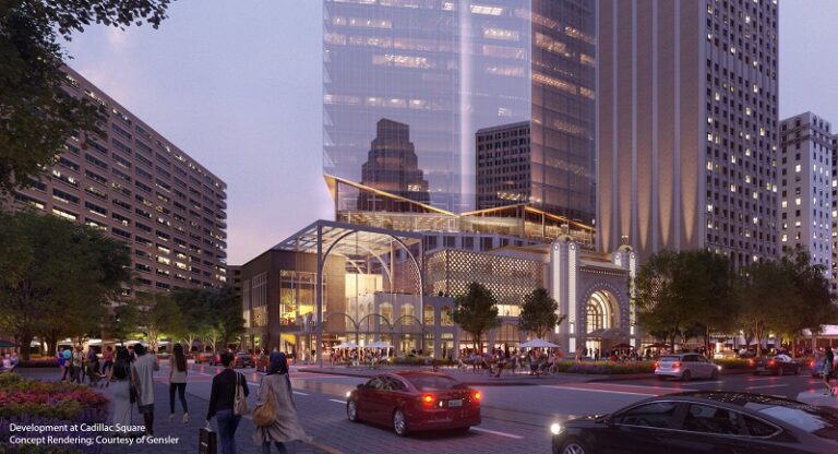 Bedrock-planned entertainment hub taking shape in downtown Detroit ...
